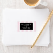 Retro Pink and White Stripes Bakery Label | Zazzle