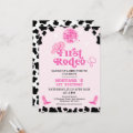 Retro Pink Black Disco First Rodeo 1st Birthday Invitation | Zazzle