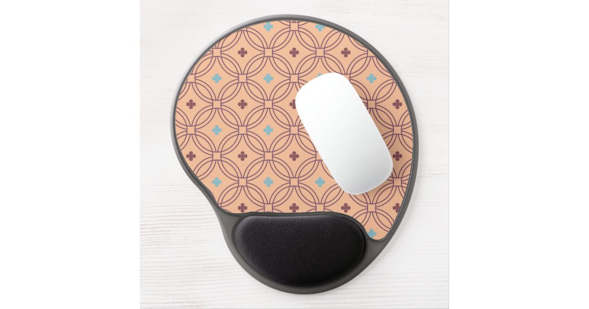 Retro Pink & Blue Interlocking Geometric Pattern Gel Mouse Pad | Zazzle