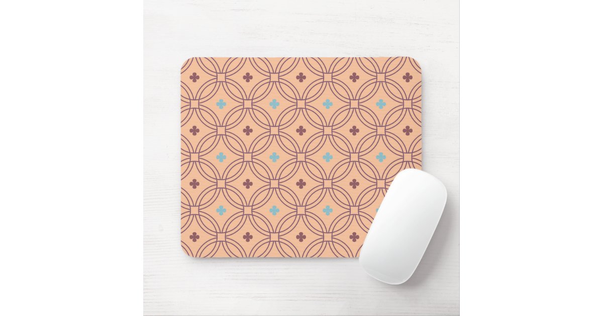 Retro Pink & Blue Interlocking Geometric Pattern Mouse Pad | Zazzle