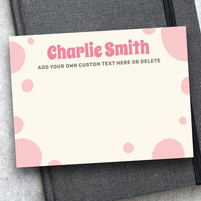 Retro pink bubblegum custom name post-it notes | Zazzle