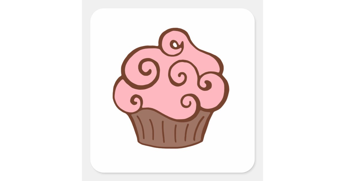 Retro Pink Cupcake Stickers | Zazzle