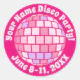 Retro Pink Disco Ball PERSONALIZED Classic Round Sticker | Zazzle