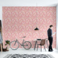 Retro Pink Groovy Checkered Hippie Pattern Girl Wallpaper | Zazzle
