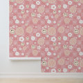 Retro Pink Groovy Checkered Hippie Pattern Girl Wallpaper | Zazzle