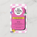 Retro Pink Groovy Logo Social Media QR Code Business Card | Zazzle