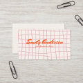 Retro Pink Hand Written Drawn Groovy Girly QR Code Business Card | Zazzle