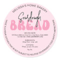 Retro Pink Loaf of Bread Groovy Ingredients Label | Zazzle