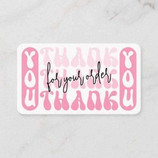 Retro Pink Modern Business Thank You Discount Enclosure Card | Zazzle