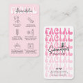 Retro Pink Modern Facial Care Instructions Beauty Business Card | Zazzle