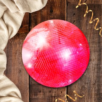 Retro Pink Orange Disco Ball Wedding Invitation | Zazzle