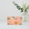 Retro Pink Orange Groovy Floral Boho Girly Trendy Business Card | Zazzle