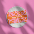 Retro Pink Orange Modern Business Card | Zazzle
