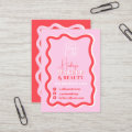 Retro pink red curve squiggle wavy makeup beauty business card | Zazzle