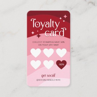 Retro Pink & Red Trendy Logo Nail Spa Salon Loyalty Card | Zazzle
