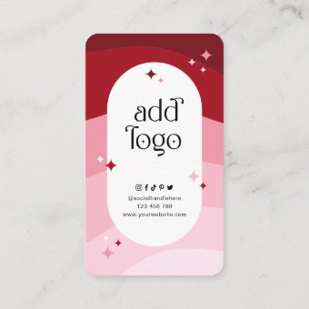 Retro Pink & Red Trendy Logo Nail Spa Salon Loyalty Card | Zazzle