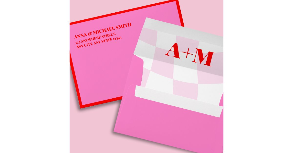 Retro Pink Red Vibrant Envelope | Zazzle
