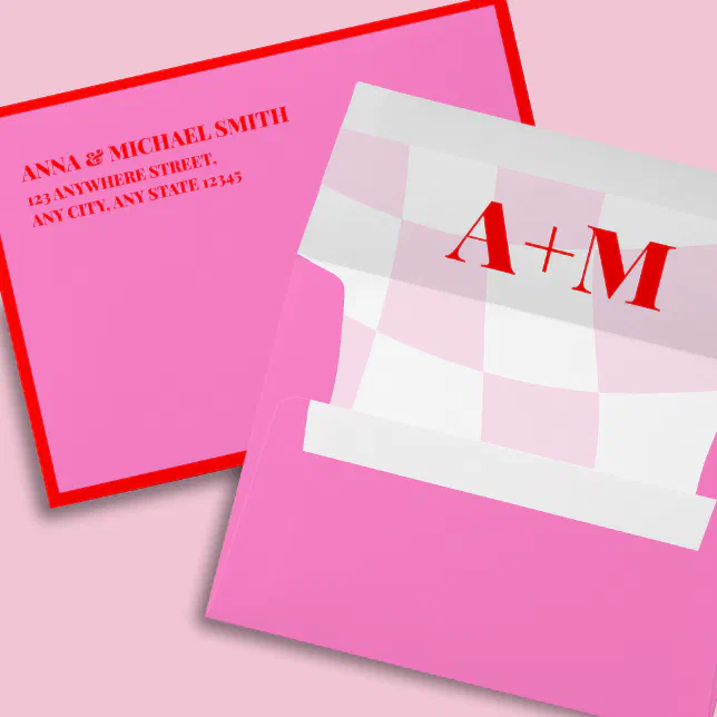 Retro Pink Red Vibrant Envelope | Zazzle