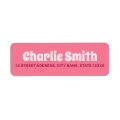 Retro pink return address label | Zazzle