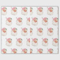 Retro Pink Santa Wrapping Paper | Zazzle