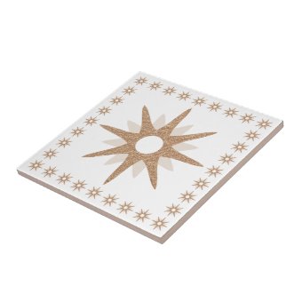 Retro Pink Starburst Design Ceramic Tile | Zazzle