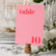 Retro Pink Trendy Wedding Table Number | Zazzle