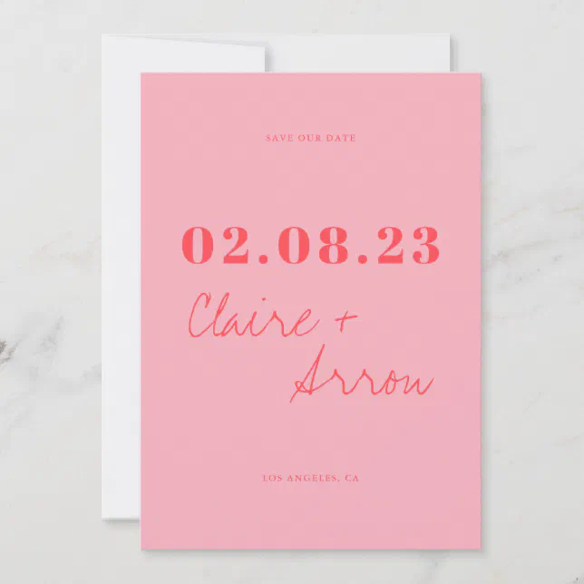 Retro Pink Wedding Save the Date Invitation | Zazzle