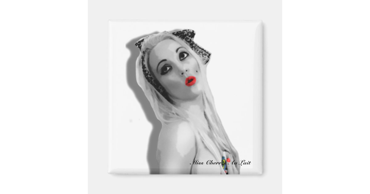 Retro Pinup Vintage Blond Glamor Girl White Magnet Zazzle