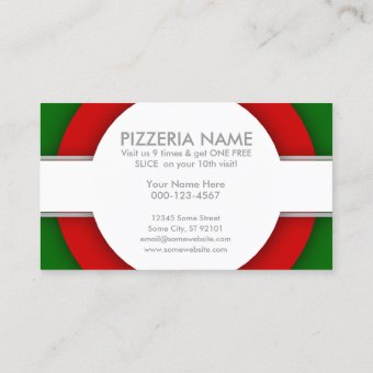 retro PIZZA loyalty stamp card | Zazzle