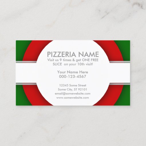 retro PIZZA loyalty stamp card | Zazzle