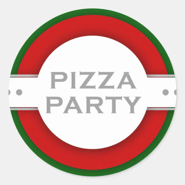 retro PIZZA party Classic Round Sticker | Zazzle