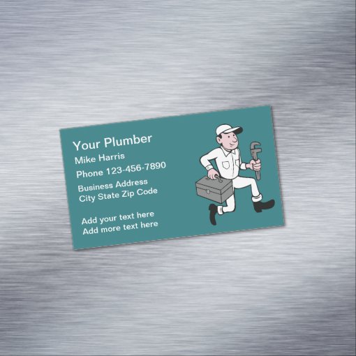 Retro Plumber Plumbing Business Card Magnets | Zazzle