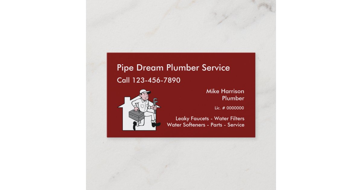 Retro Plumber Service Design Business Card | Zazzle