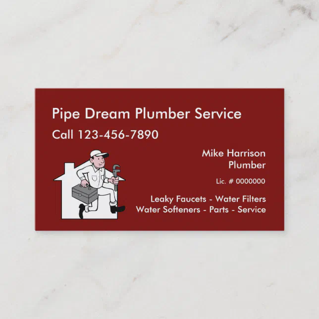 Retro Plumber Service Design Business Card | Zazzle