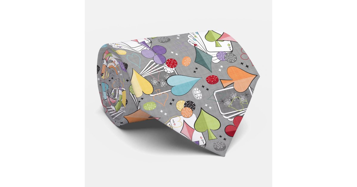 Retro Poker Neck Tie | Zazzle