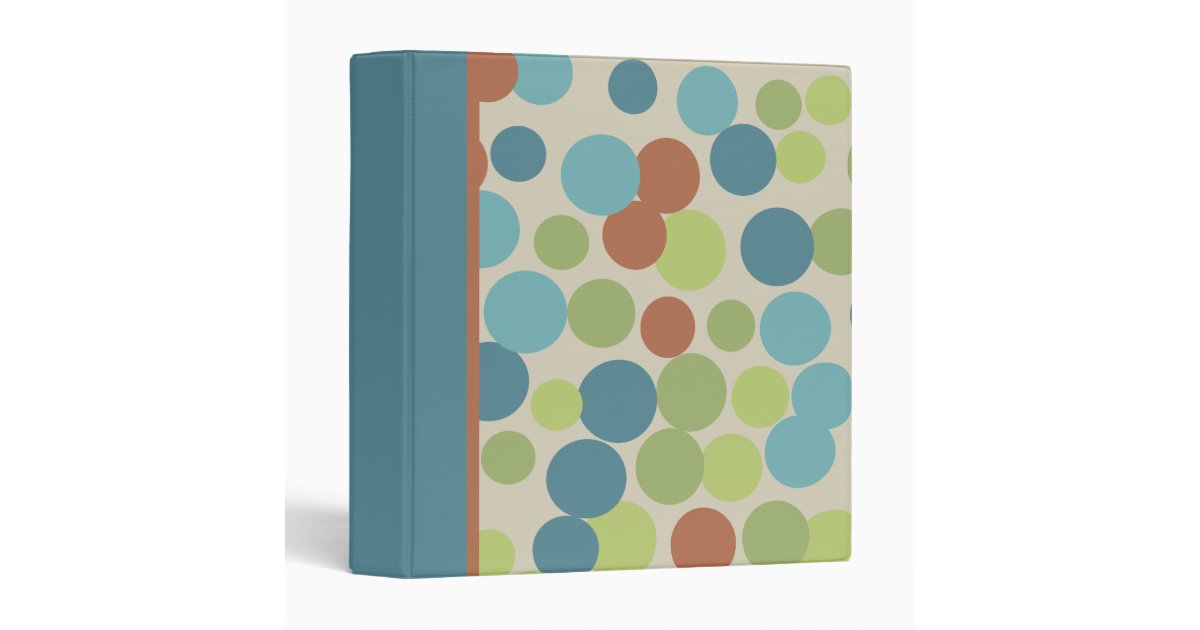 Retro Polka Dot Binder | Zazzle