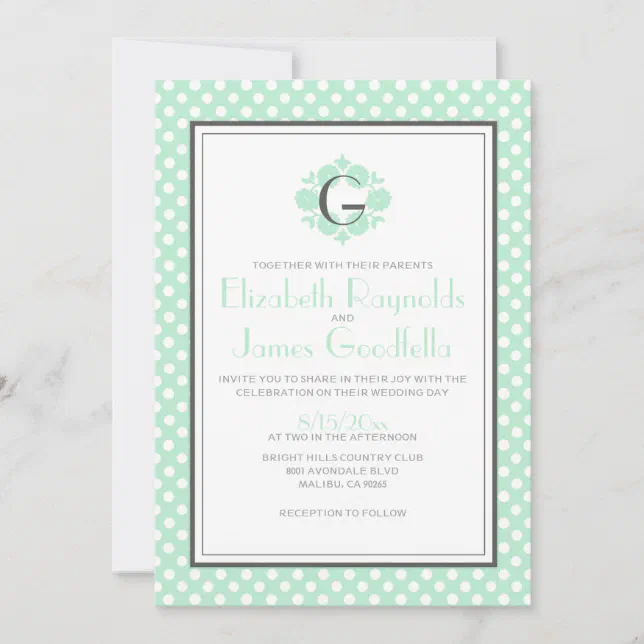 Retro Polka Dot Wedding Invitations | Zazzle