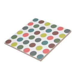 retro polka dots ceramic tile | Zazzle