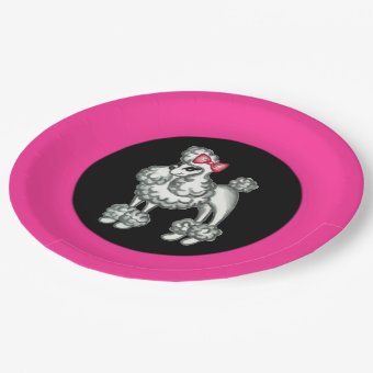 Retro Poodle Party Paper Plates | Zazzle