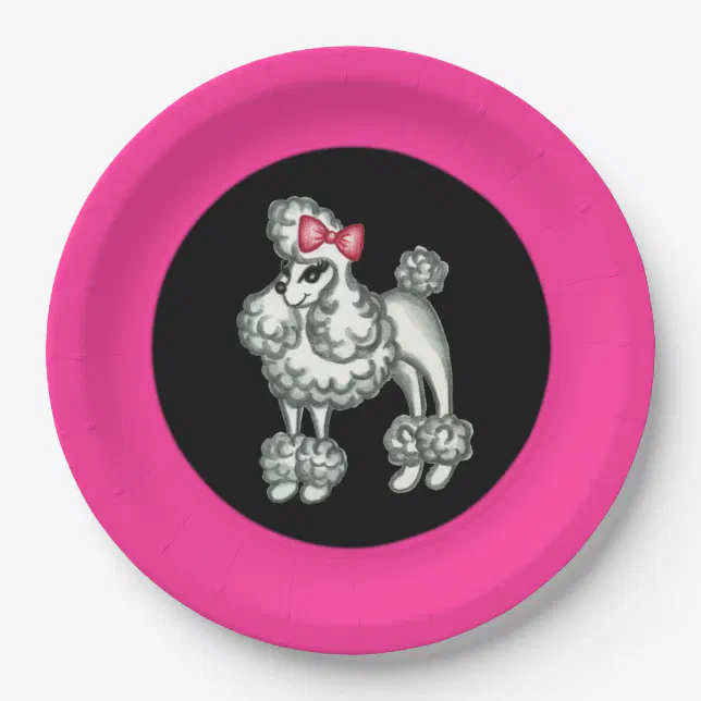 Retro Poodle Party Paper Plates | Zazzle