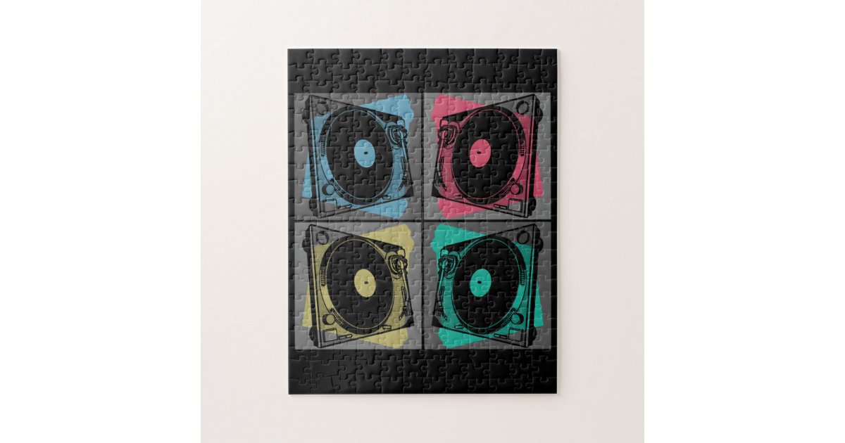 Retro Pop Art Turntables Jigsaw Puzzle | Zazzle