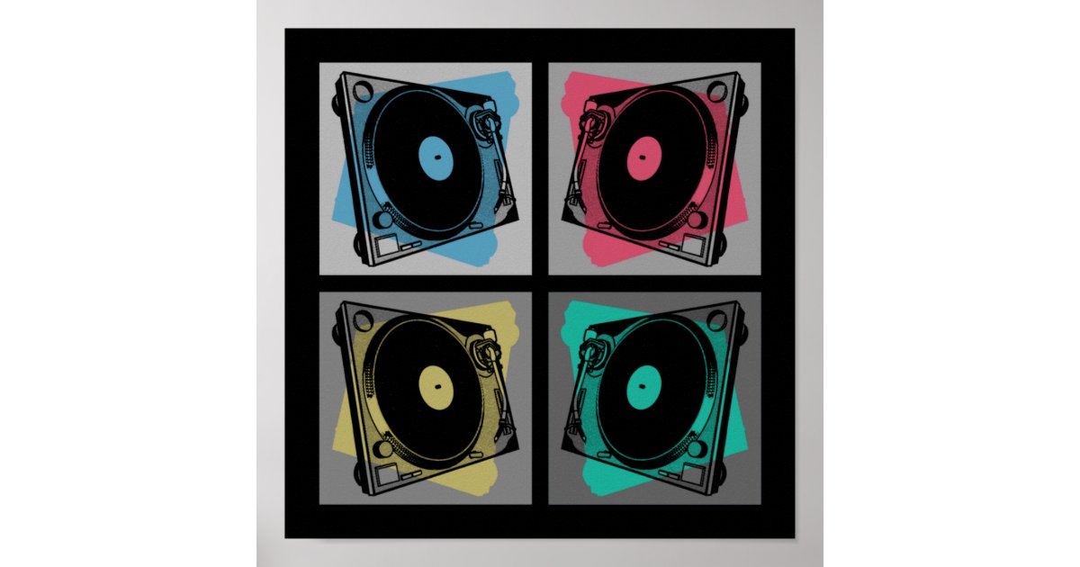 Retro Pop Art Turntables Poster | Zazzle