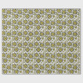 Retro Pop Flowers in Gold and Black Wrapping Paper | Zazzle