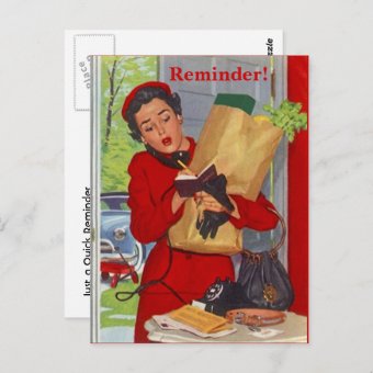 Retro Postcard Busy Lady Appointment Reminder PC | Zazzle