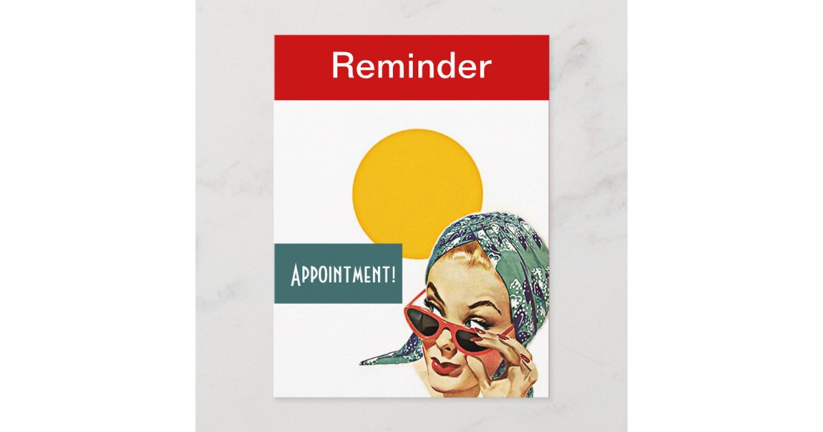 Retro Postcard Busy Lady Appointment Reminder PC | Zazzle