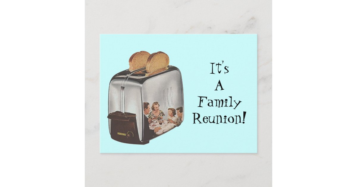 Retro Postcard Family Reunion Reflection Toaster | Zazzle