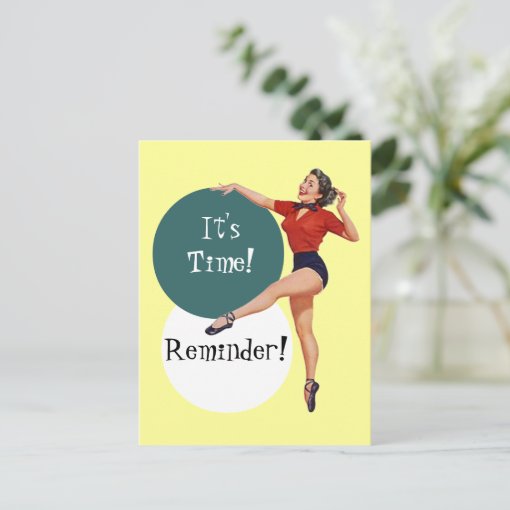Retro Postcard Happy Lady Appointment Reminder PC | Zazzle