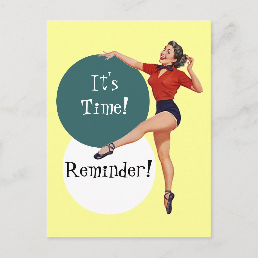 Retro Postcard Happy Lady Appointment Reminder PC | Zazzle