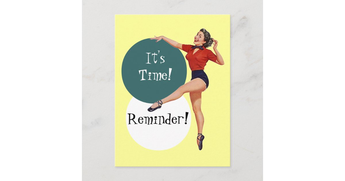 Retro Postcard Happy Lady Appointment Reminder PC | Zazzle