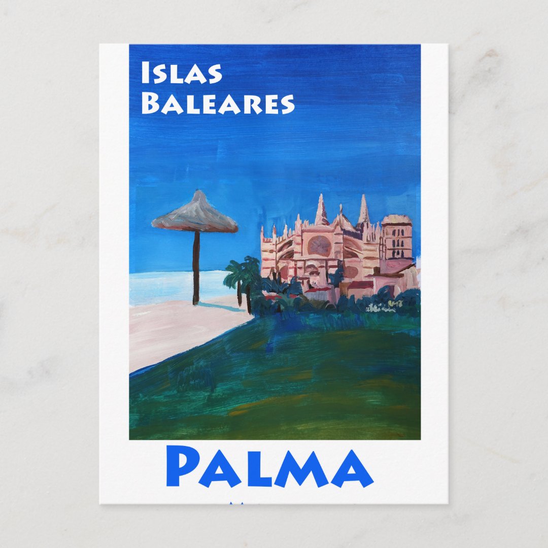 Retro Poster Palma De Mallorca Postcard | Zazzle